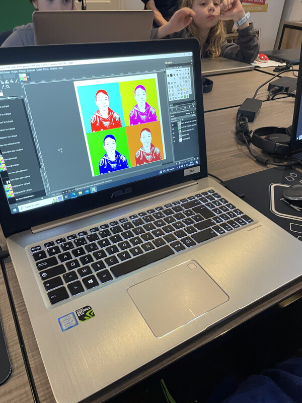 2023-2024 : 10-14 ans 1 Portrait Pop art avec Gimp - Tech Kids Academy